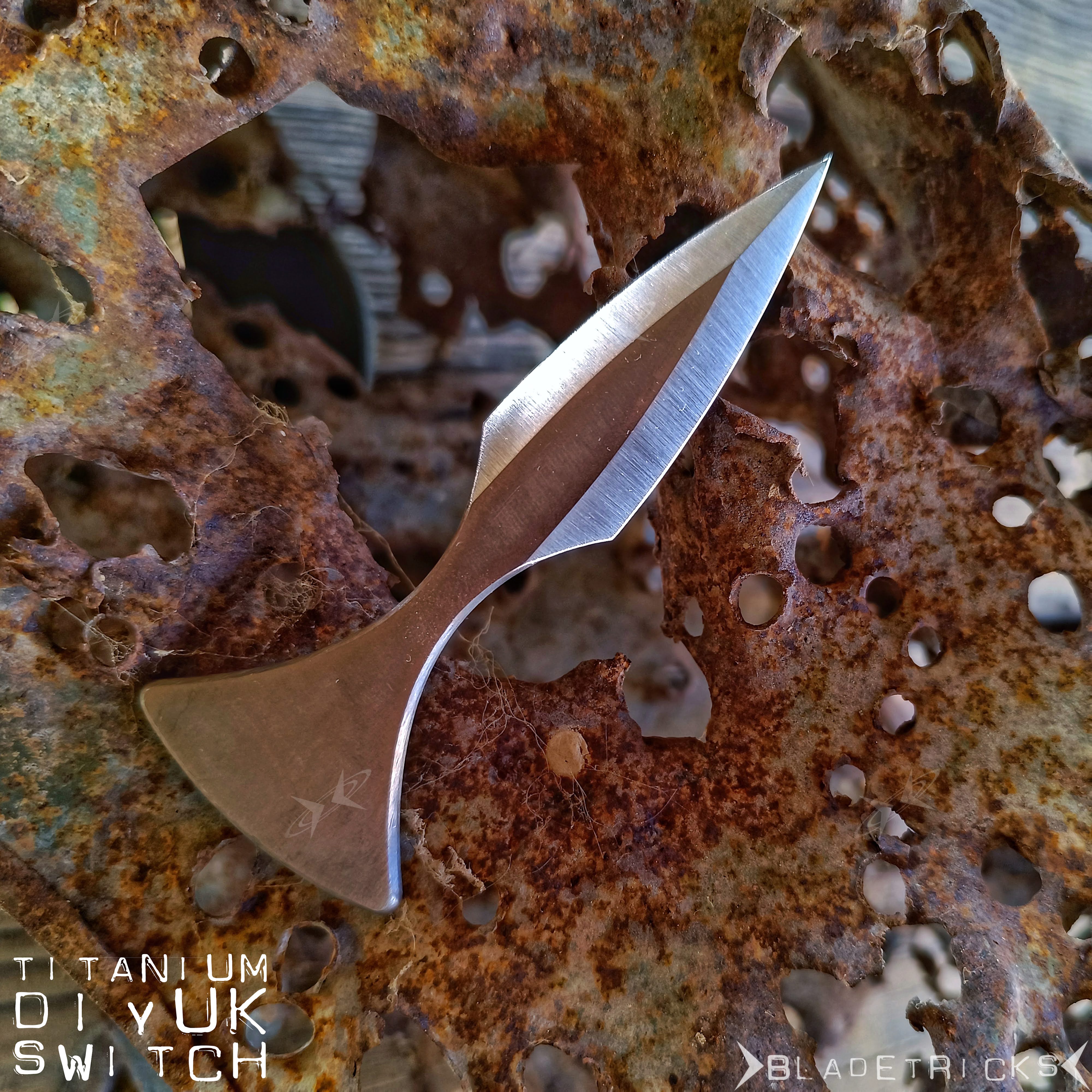 BLADETRICKS CUSTOM DIYUK SWITCH PUSH DAGGER, FULL METAL TITANIUM